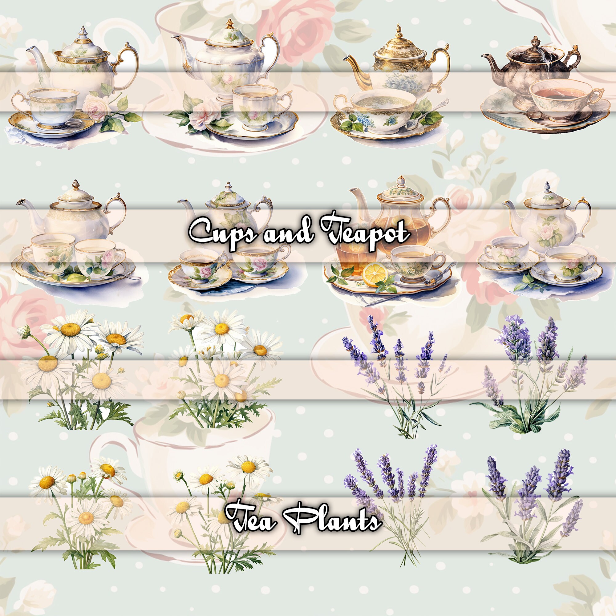 Vintage Tea Themed Digital Junk Journaling Bundle Tea Labels, Tea ...