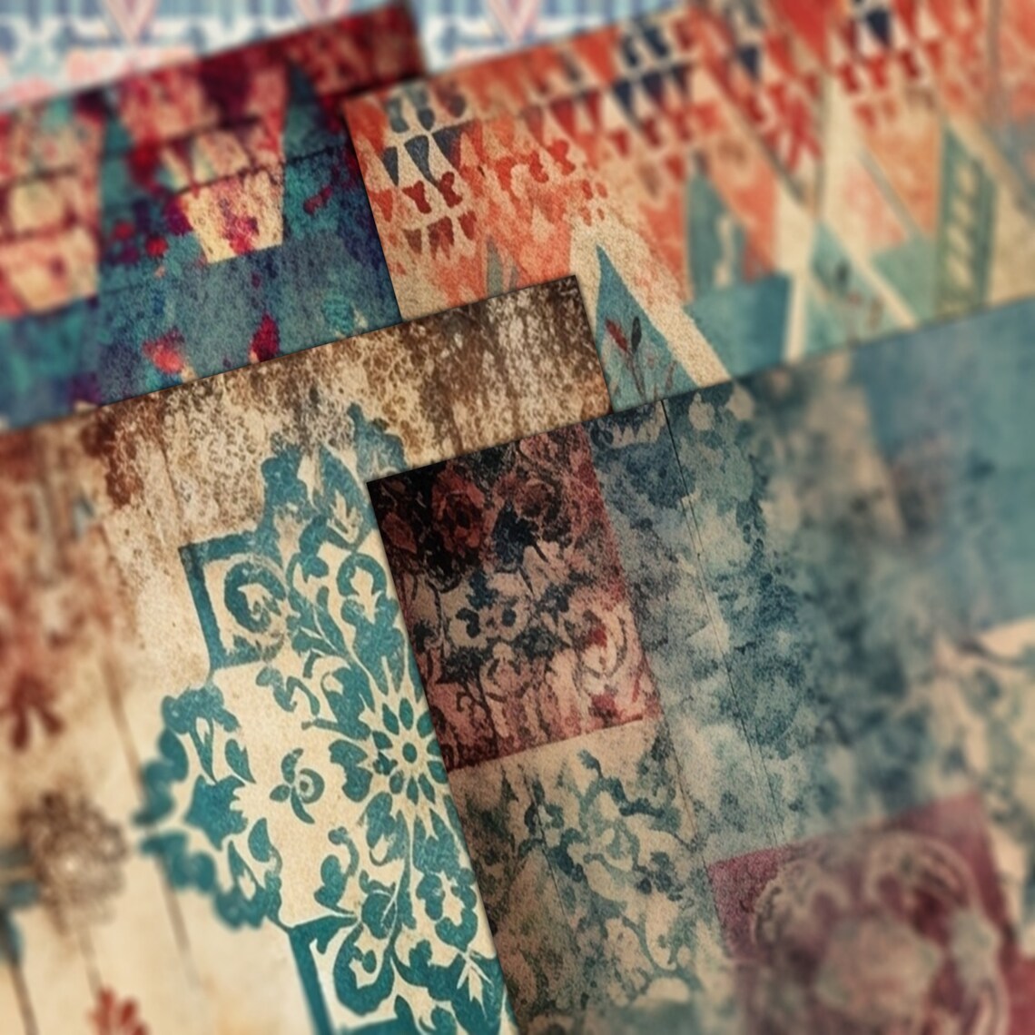 Vintage Rustic Bohemian Journal Pages Digital Papers Boho - Etsy