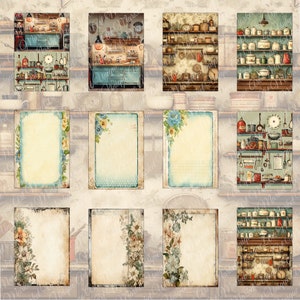 Vintage Kitchen and Retro Housewife Kitchen Journals Fussy Cuts Digital ...