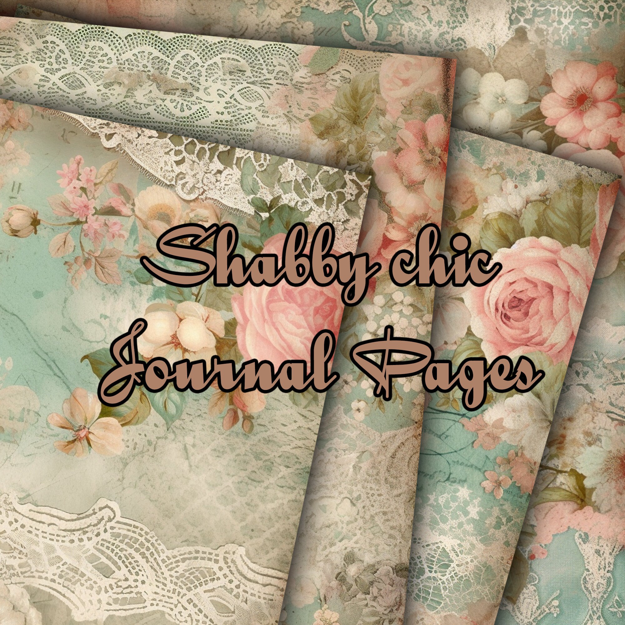 Vintage Shabby Chic Journal Pages , Digital Papers , Shabby Chic ...