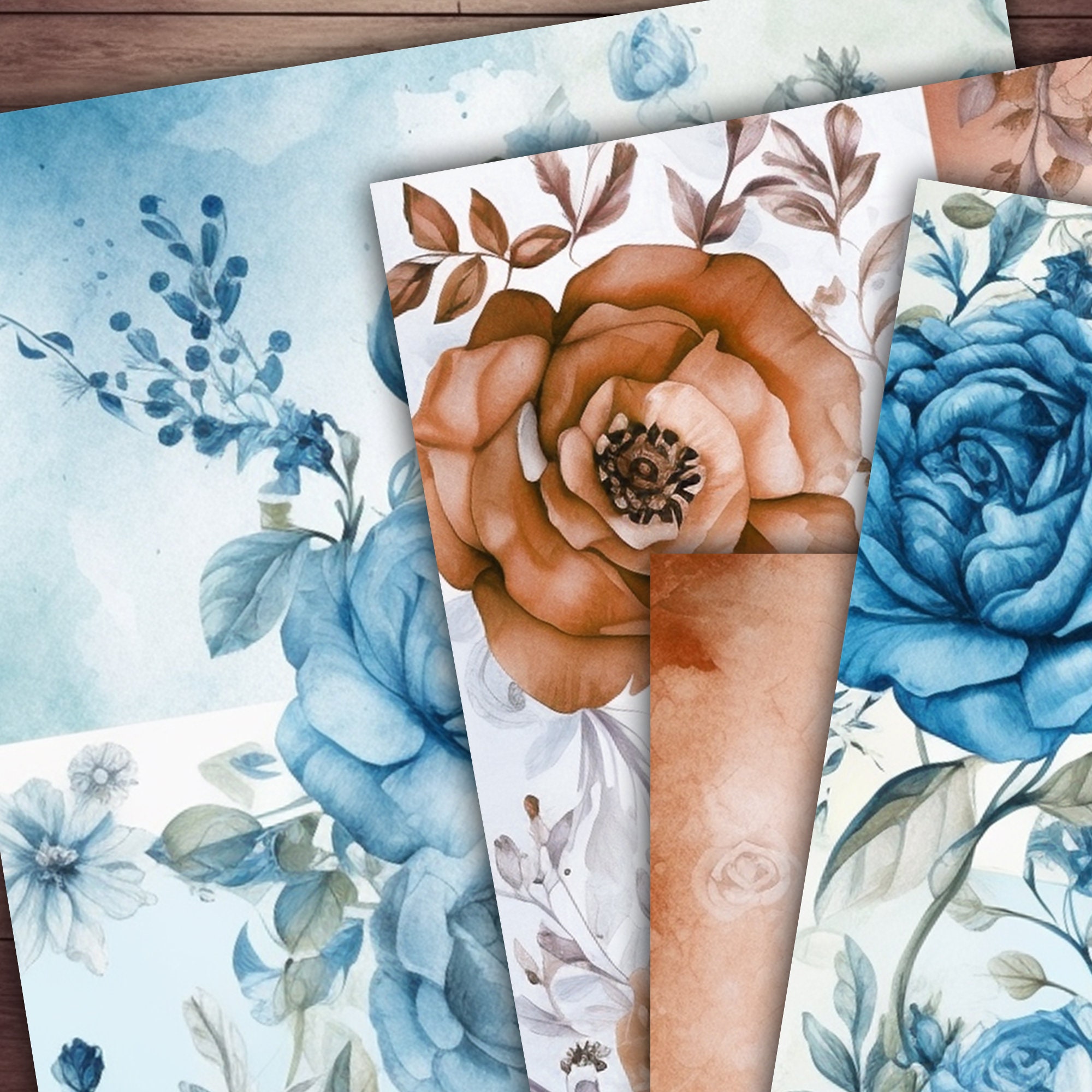 Vintage Floral Journal Pages , Digital Papers , Floral Ephemera Pack ...