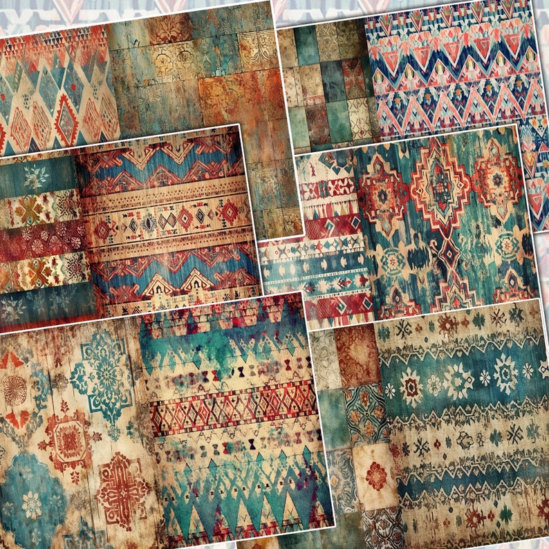 Vintage Rustic Bohemian Journal Pages Digital Papers Boho - Etsy