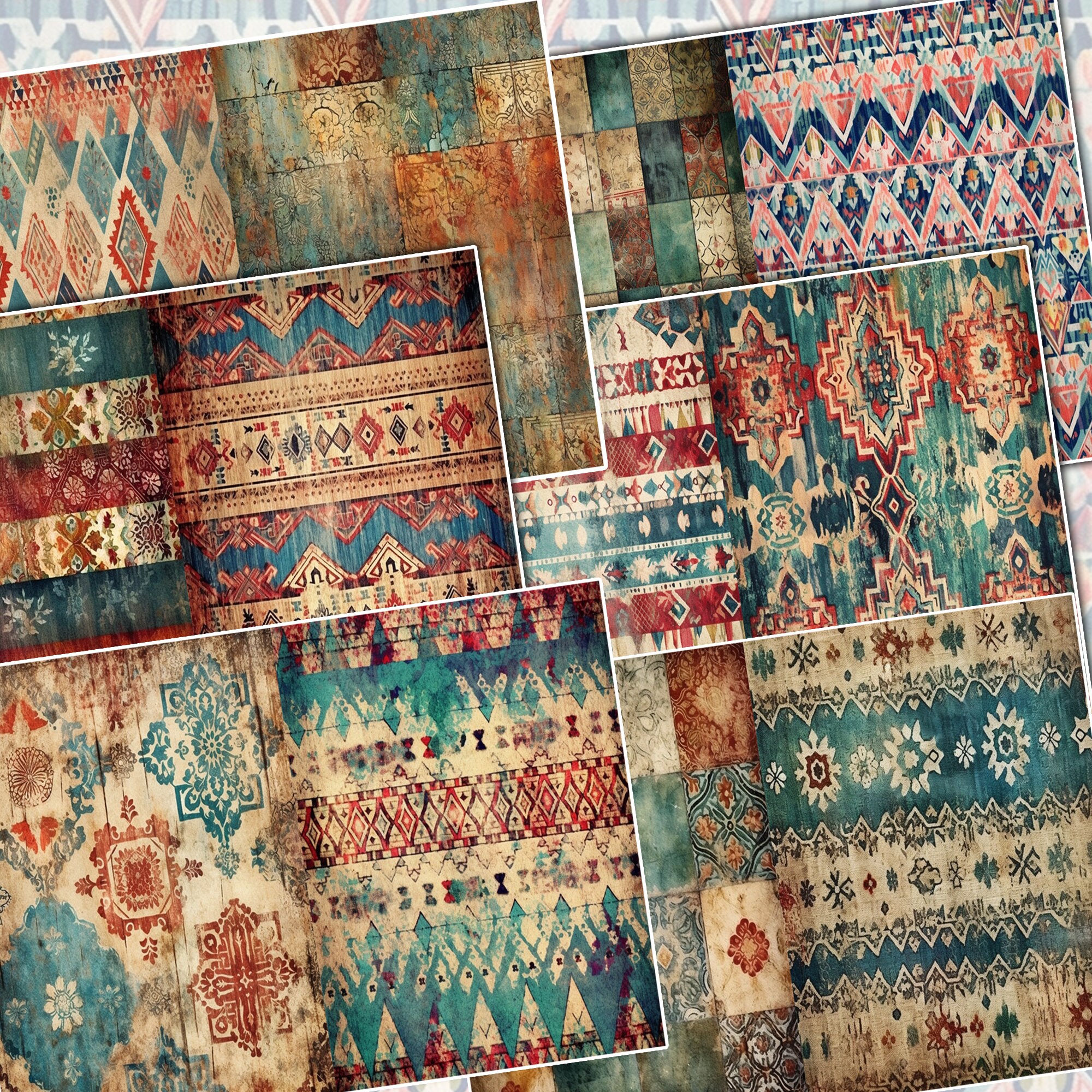 Vintage Rustic Bohemian Journal Pages Digital Papers Boho - Etsy