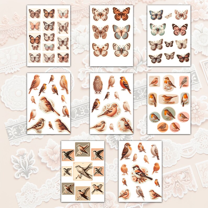 Vintage Peach-colored Digital Embellishments: 29 Exquisite - Etsy