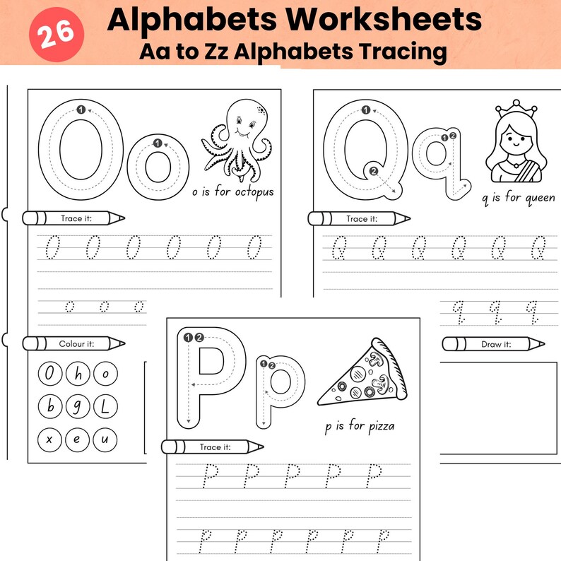 Alphabet Tracing Worksheets: ABC Learning, Pre-k Activity (PDF Download ...