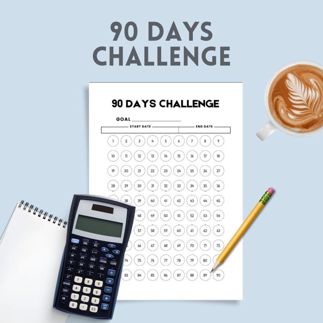 90 Day Challenge Printable. 90 Day Goal Tracker. Habit Tracker - Etsy