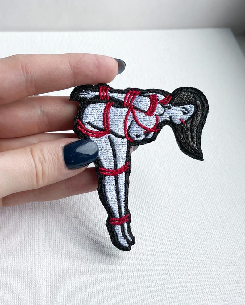 Shibari Girl Patch, Shibari Patch, Kinky Patch, Adult Patches, 18+ Patch, Embroidered Patch ...