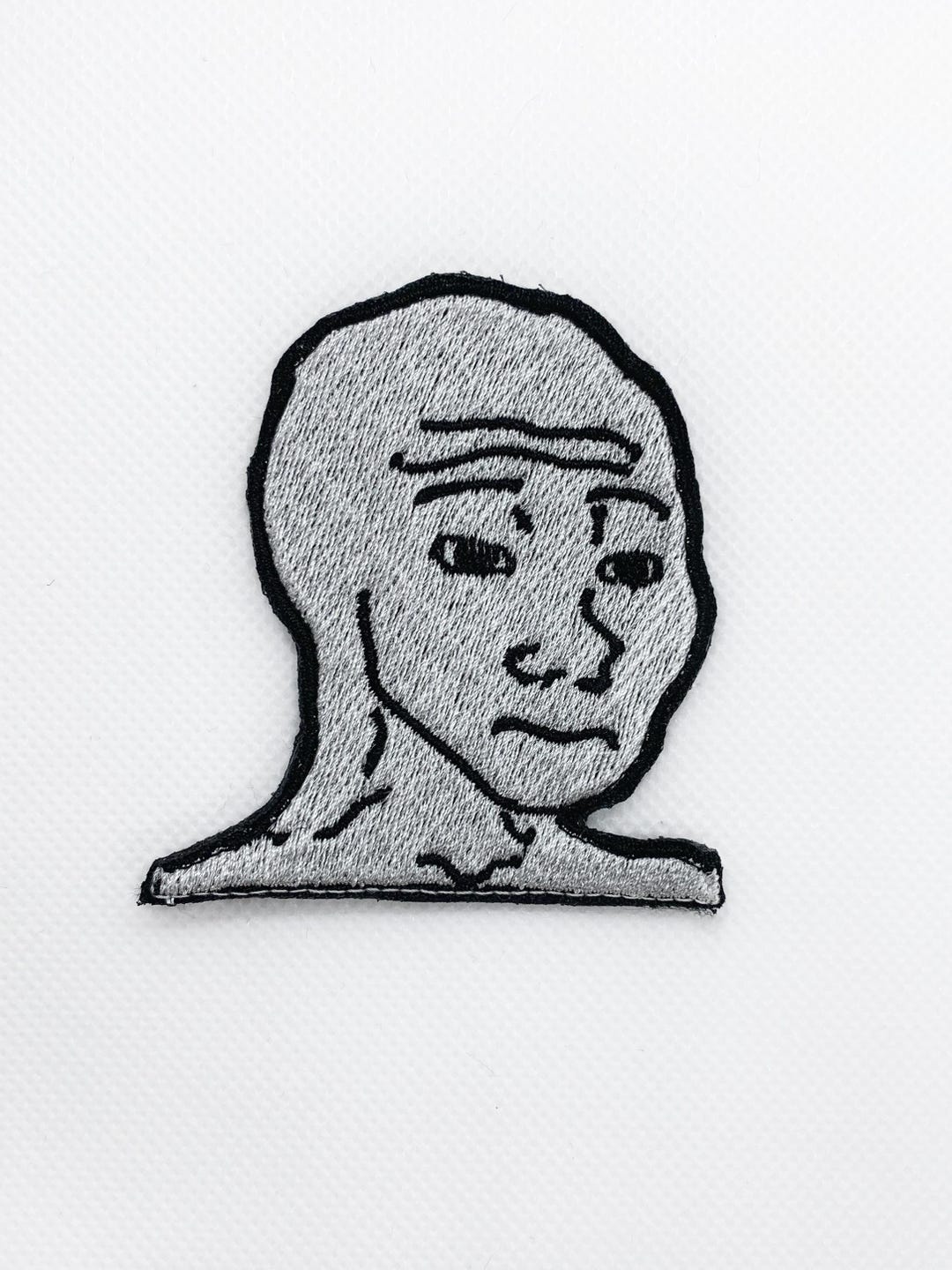 Wojak Feels Guy Embroidered Patch, Wojak Patch, Internet Meme Patches, Wojak Embroidery Patches ...