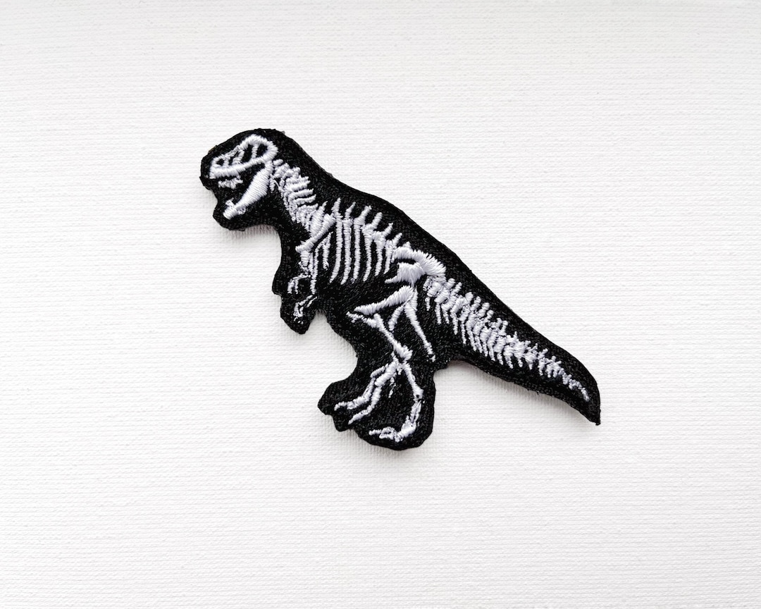 T-rex Skeleton Embroidered Patch: Dinosaur Dino Skull Morale - Etsy