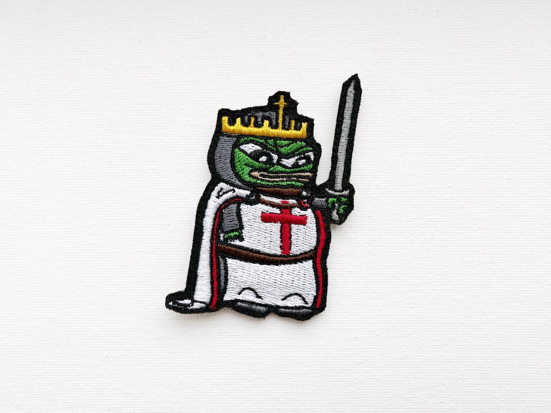 Pepe Crusader Patch, Pepe Frog Embroidered Patches, Internet Meme Patches, Pepe Meme Patches ...
