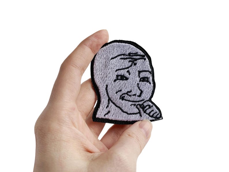 Smug Wojak Embroidered Meme Patch: Hook and Loop Fastener - Etsy