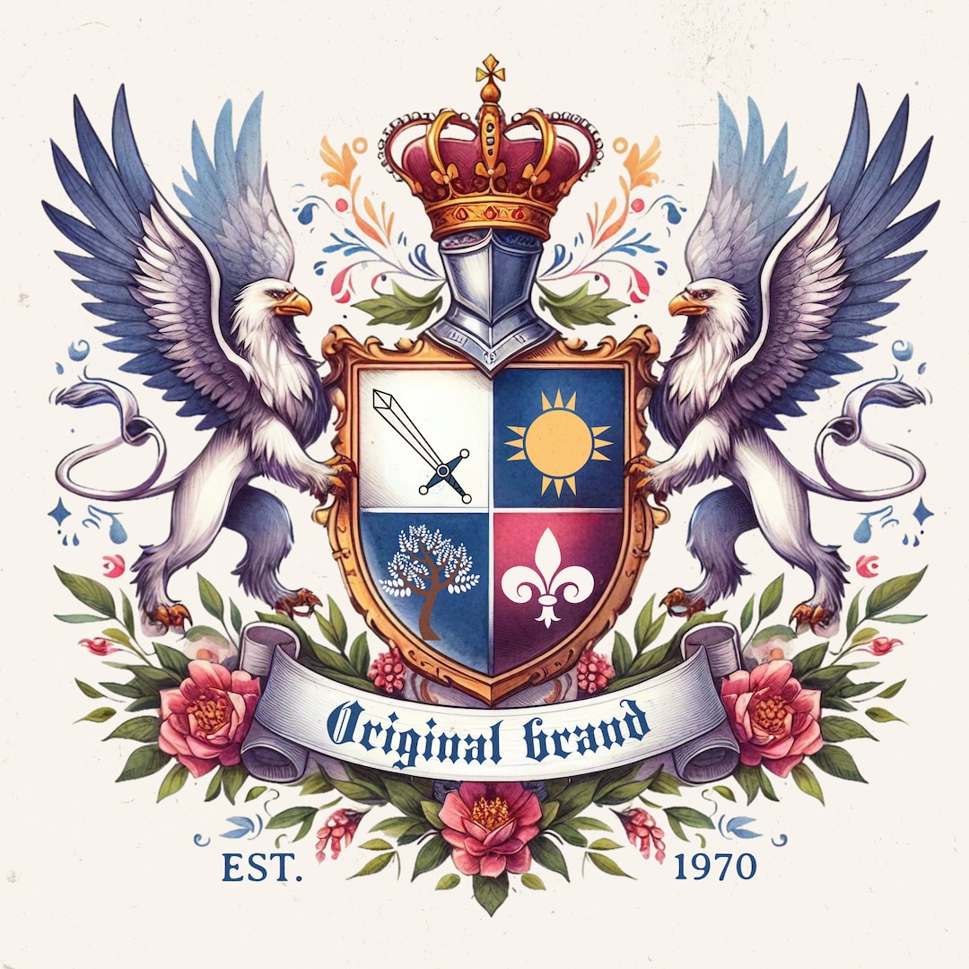 Customizable Family Crest Watercolor Design PNG Template, Heraldry ...