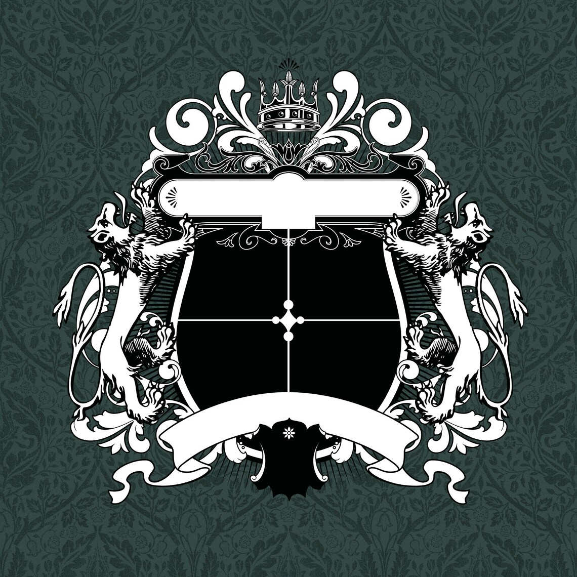 Family Crest SVG ,eps,pdf,ai,dxfshield With Lion, Crown, Family Crest ...