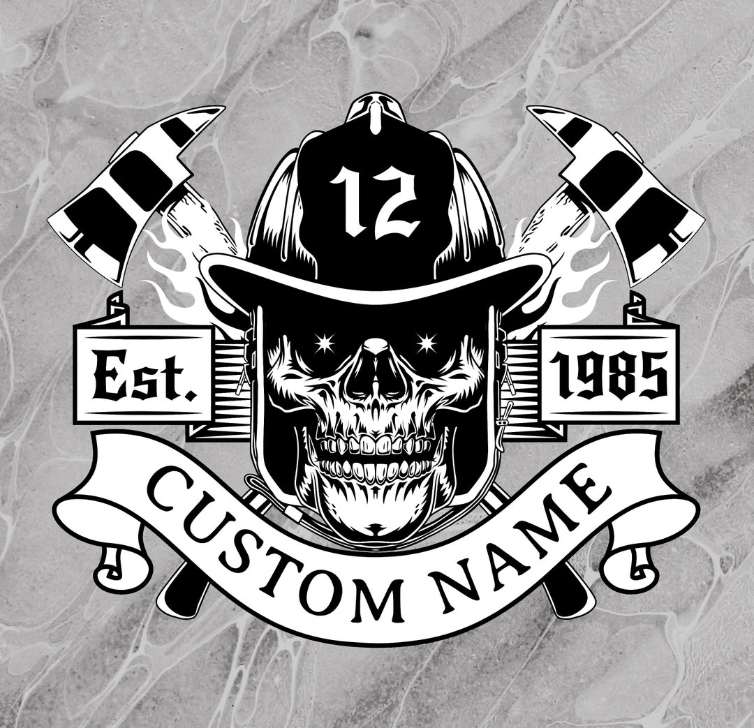 Firefighter Skull LOGO Custom - Etsy