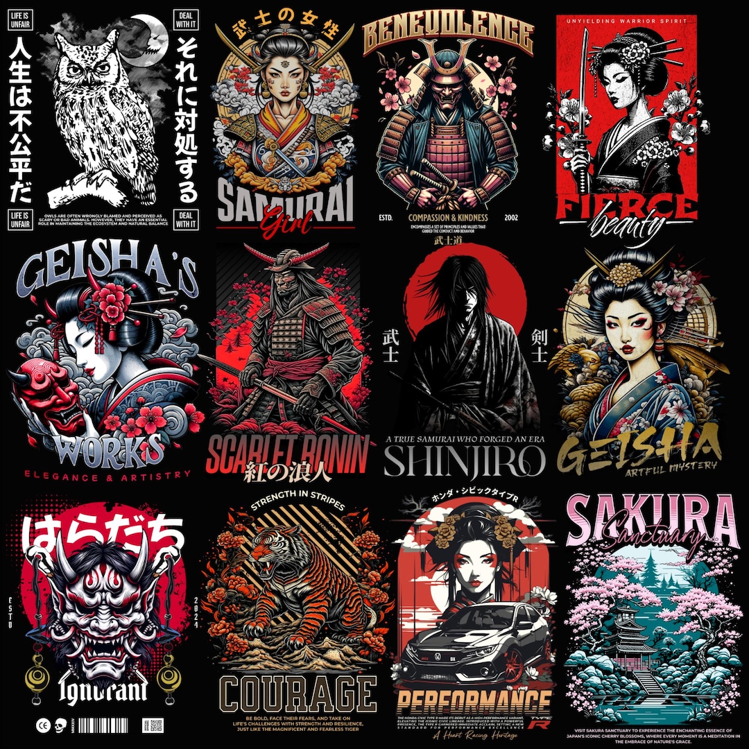 The Ultimate Japanese Design Bundle: Samurai Designs - Streetwear T ...