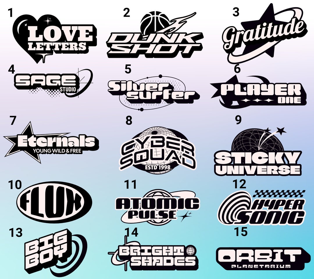 Custom Digital Y2K Logo - Etsy