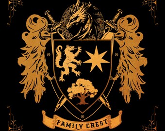 Family Crest Coat of Arms Custom Logo Design Family Crest,a Coat of ...