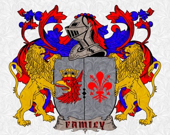 Family Crest Coat of Arms Custom Logo Design Family Crest,a Coat of ...