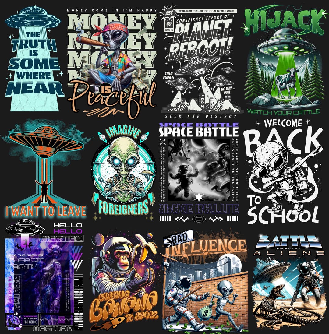 100+cosmic Alien PNG Collection – UFO and Outer Space Clipart Set for ...