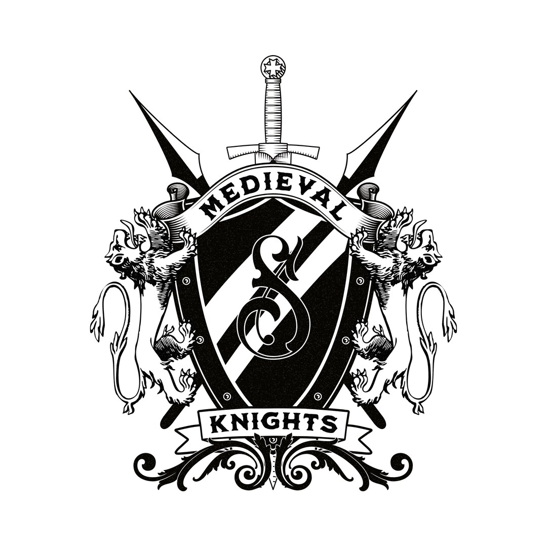 Custom Logo Medieval Style, Heraldic Emblems, Shields Lions and Swords ...