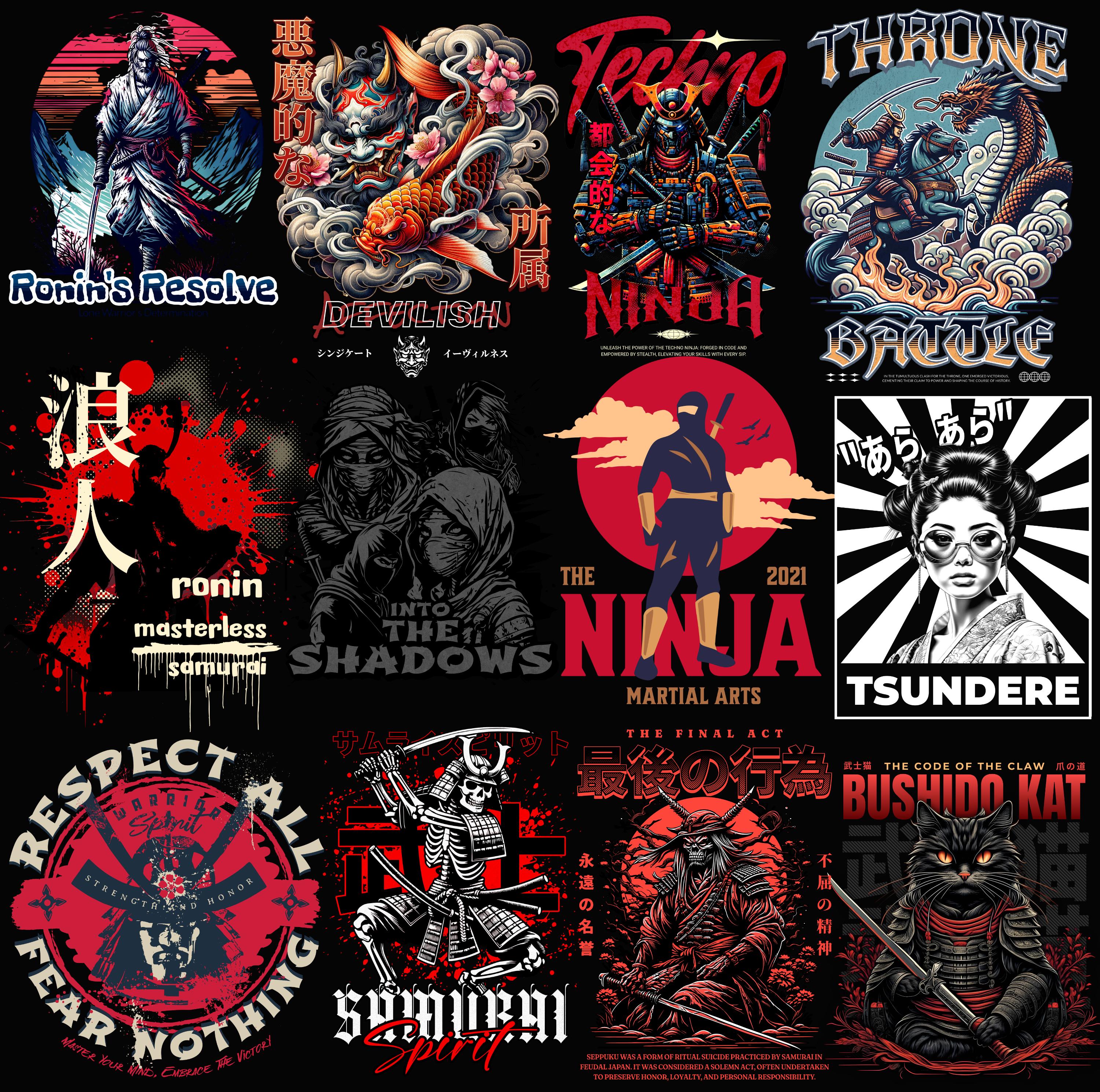 The Ultimate Japanese Design Bundle: Samurai Designs - Streetwear T ...