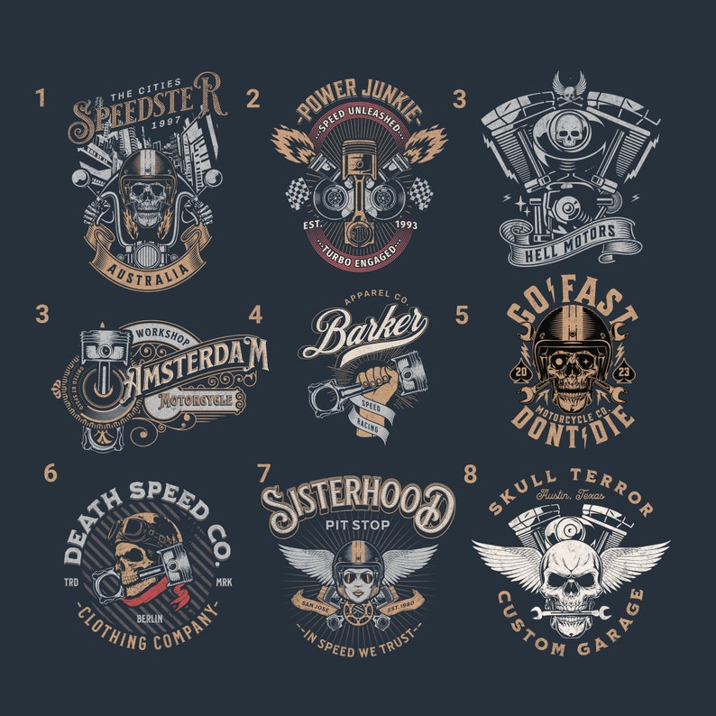 Motorcycle Logo Custom - Automotive Logo Vintage - Etsy