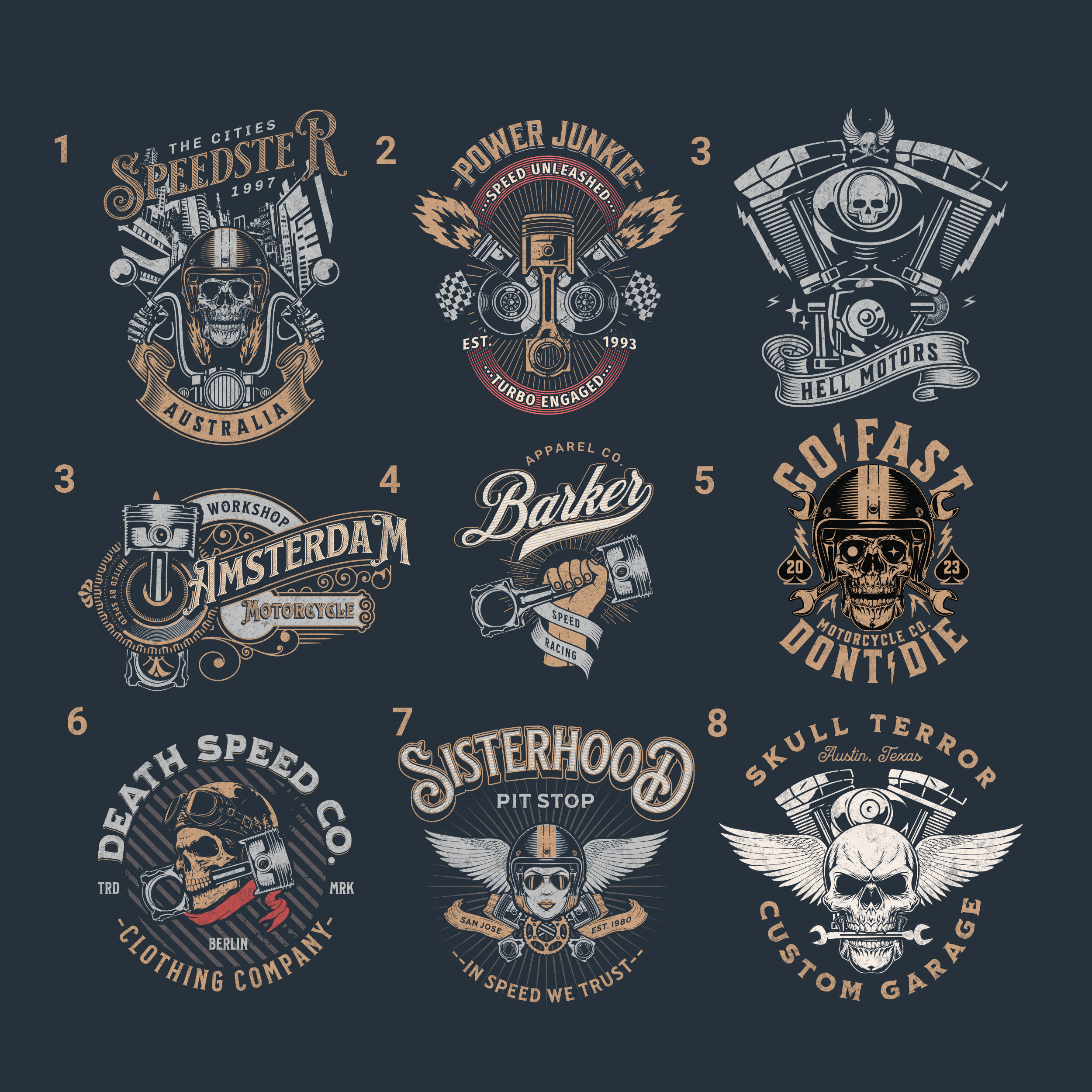 Motorcycle Logo Custom - Automotive Logo Vintage - Etsy