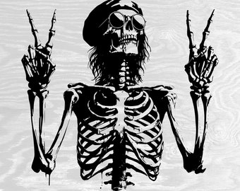 Halloween Skeleton Peace Sign PNG, Digital Print Download - Etsy