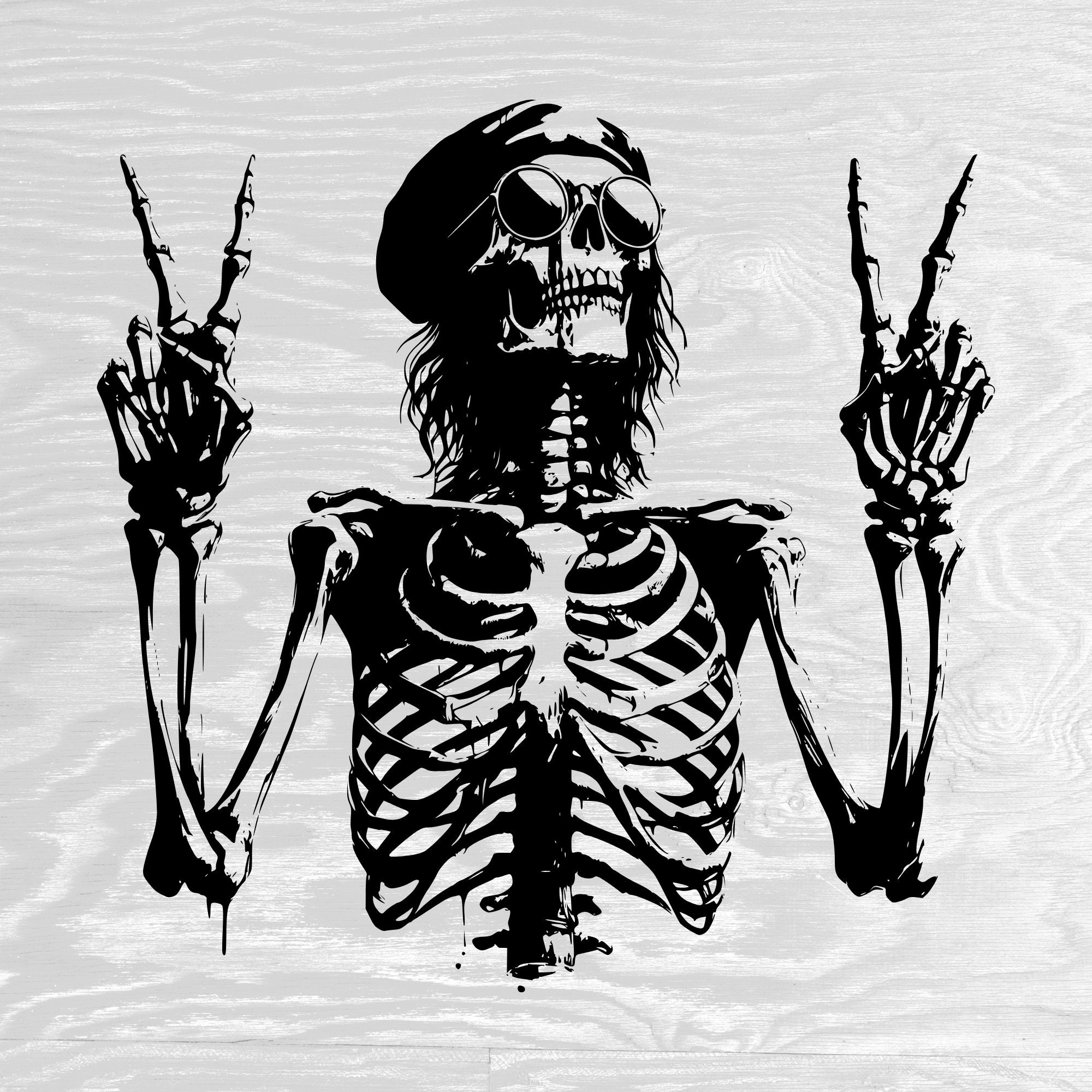 Halloween Skeleton Peace Sign PNG, Digital Print Download - Etsy