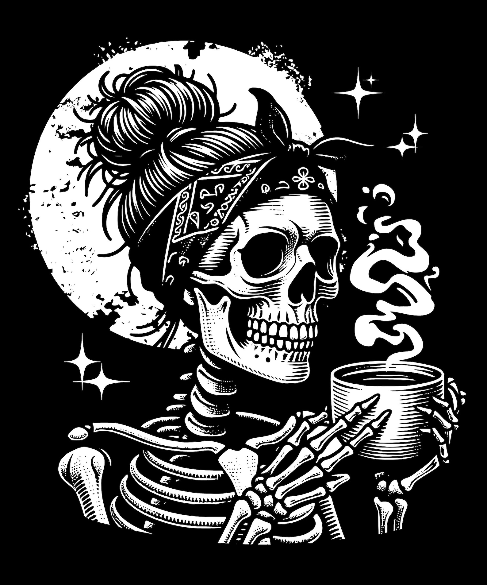 Skeleton Drinking Coffee PNG - Etsy