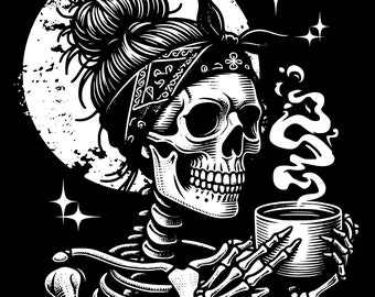 Skeleton Drinking Coffee Svg, Skeleton Drinks Coffee Svg, Skull ...