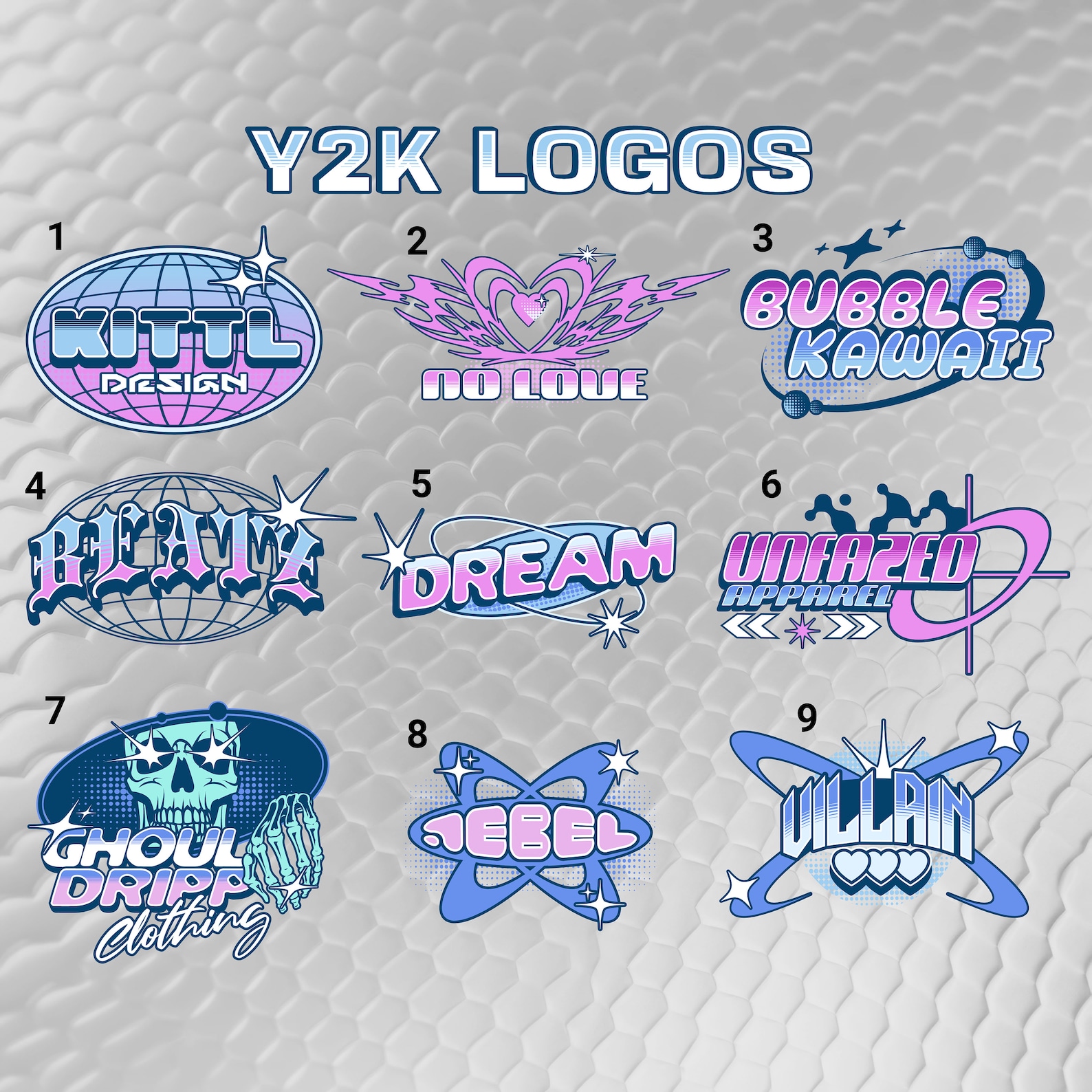 Custom Digital Y2K Logo - Etsy