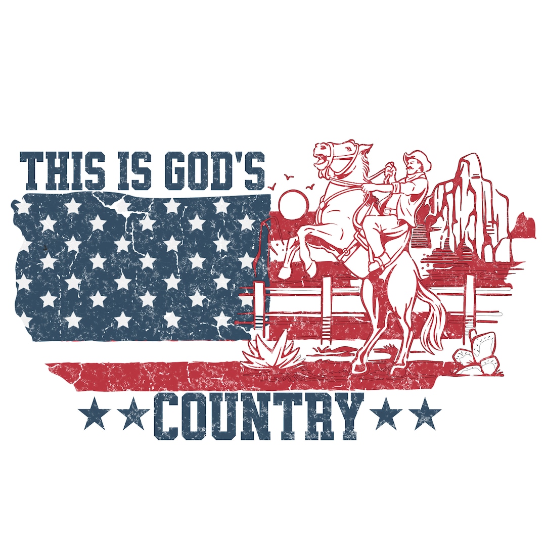 God's Country Cowboy PNG, American Flag Western Design (digital ...
