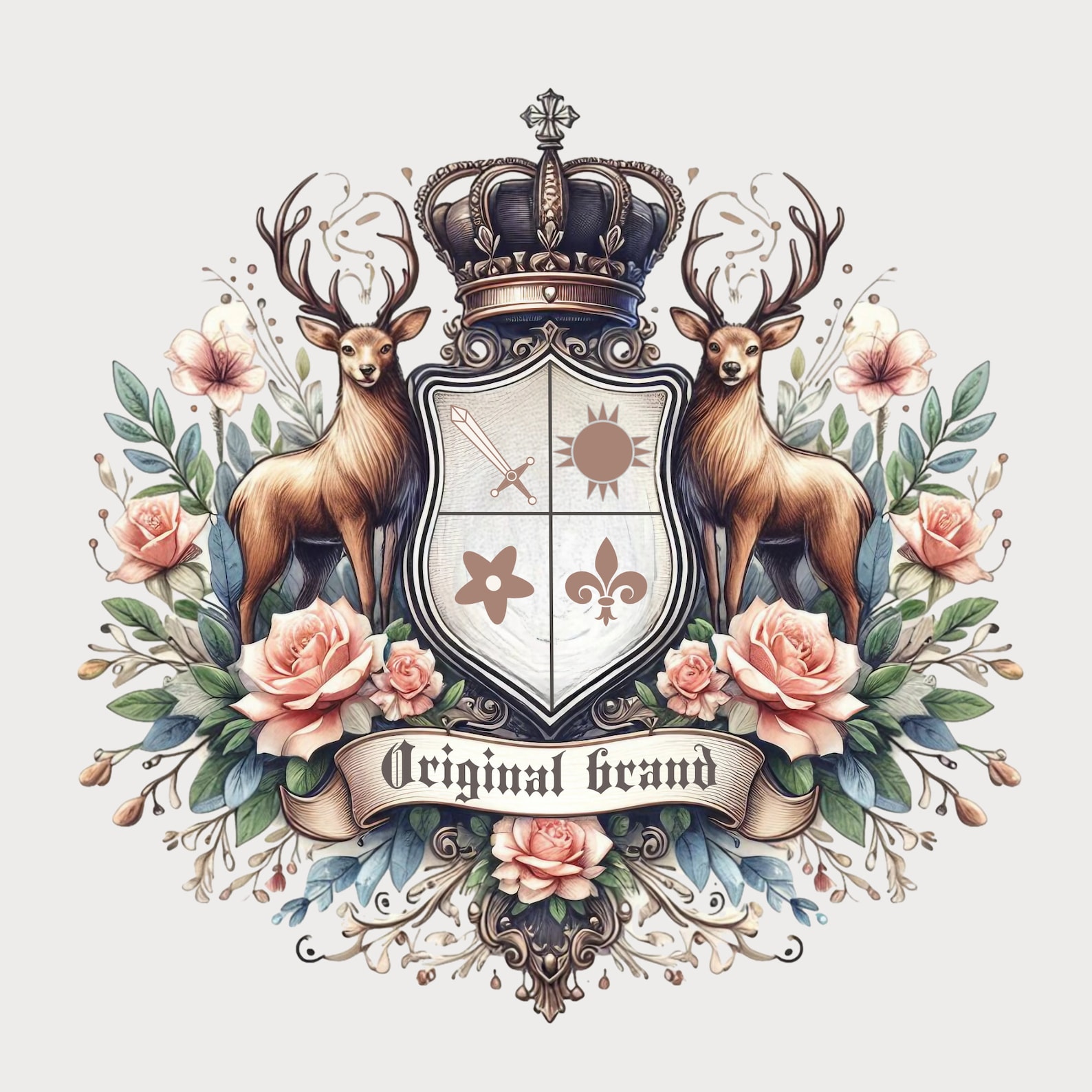 Customizable Family Crest Watercolor Design PNG Template, Heraldry ...