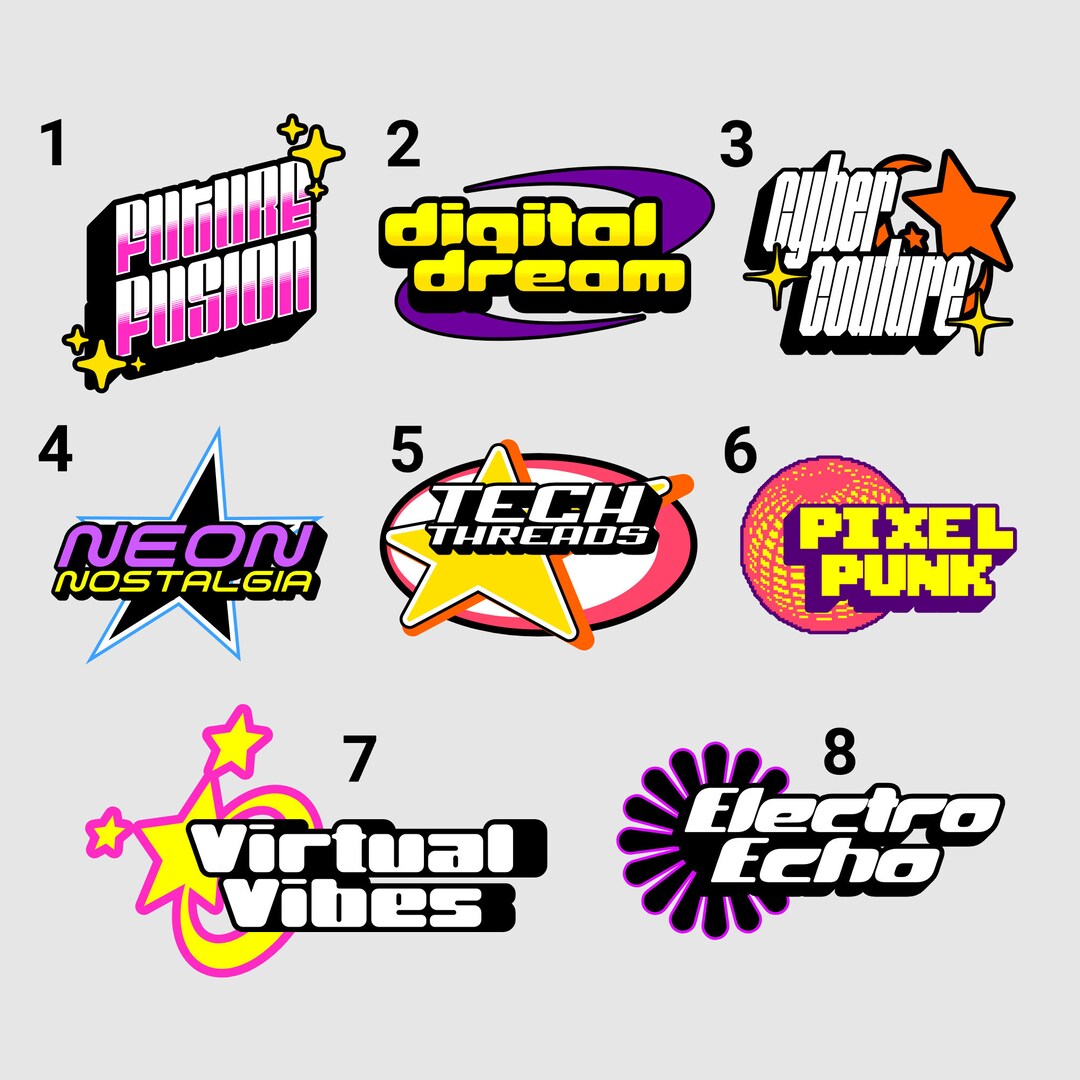 Custom Digital Y2K Logo - Etsy