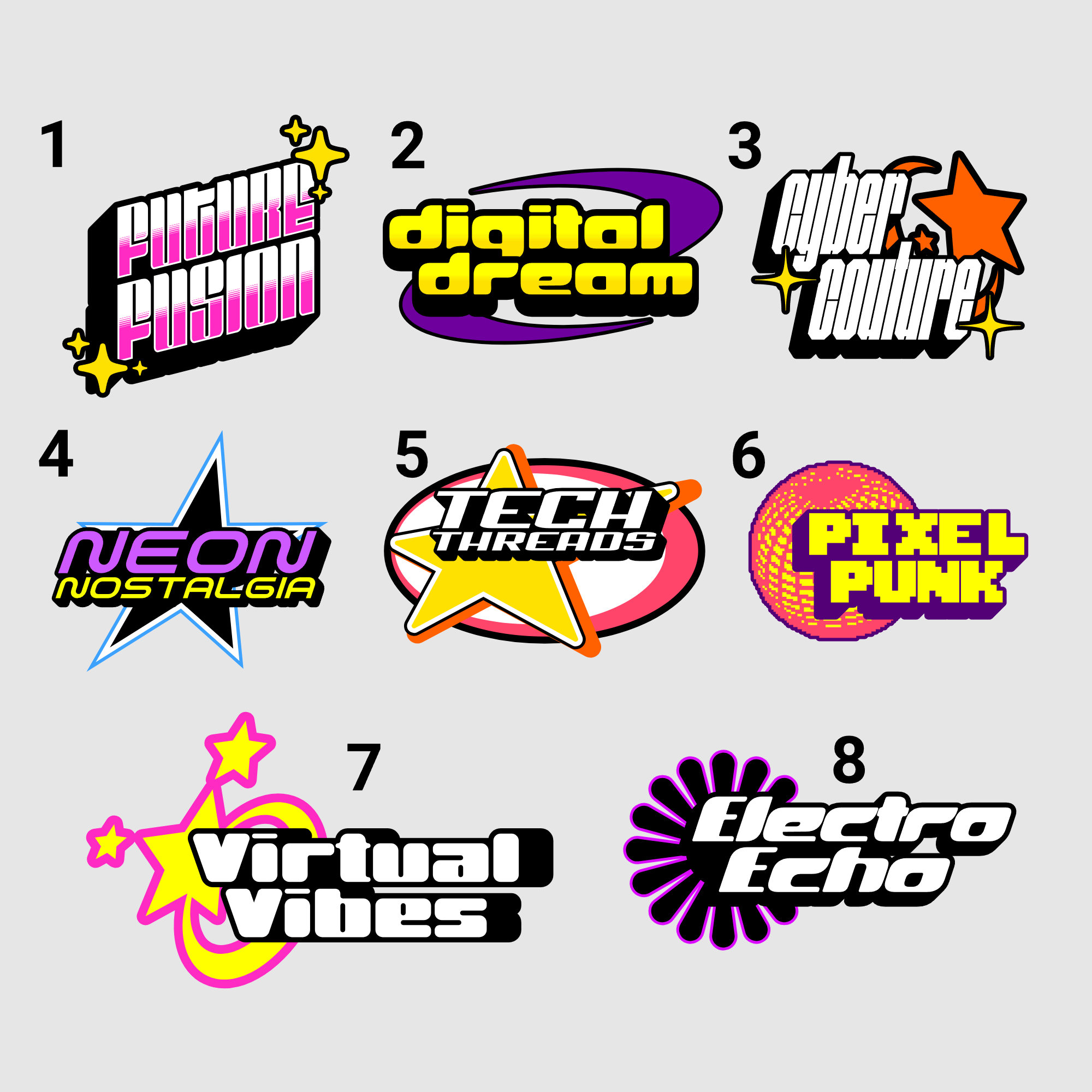 Custom Digital Y2K Logo - Etsy