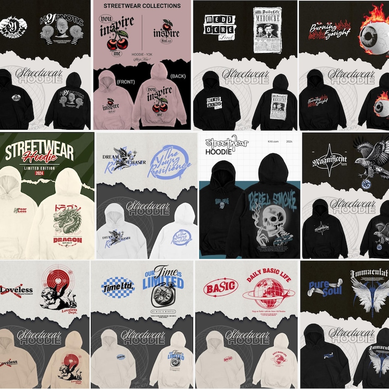 Hoodie With Designs on Back - Etsy