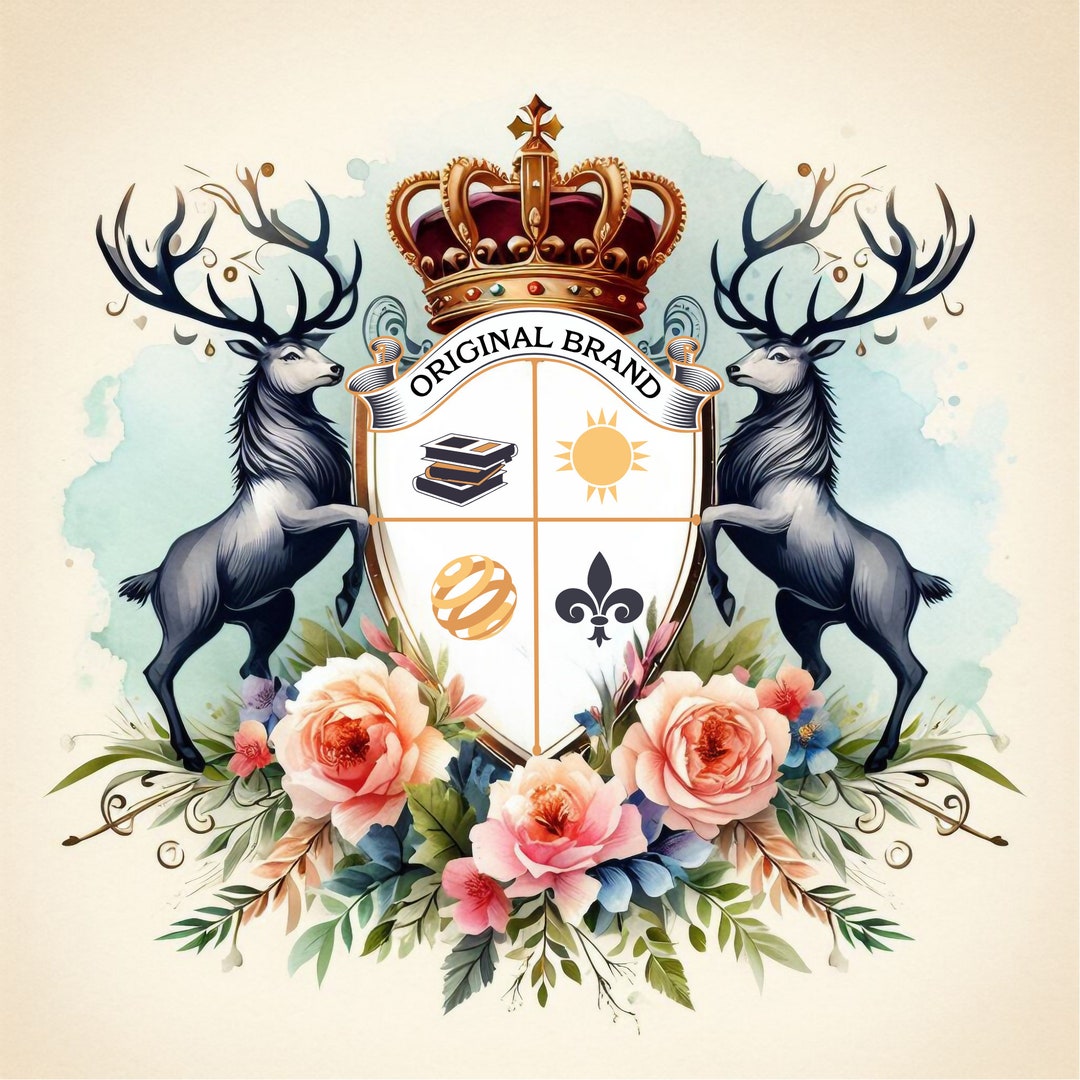 Customizable Family Crest Watercolor Design PNG Template, Heraldry ...