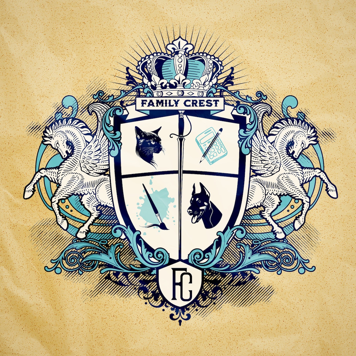 Family Crest Coat of Arms | Custom Logo Design | Family Crest - Etsy