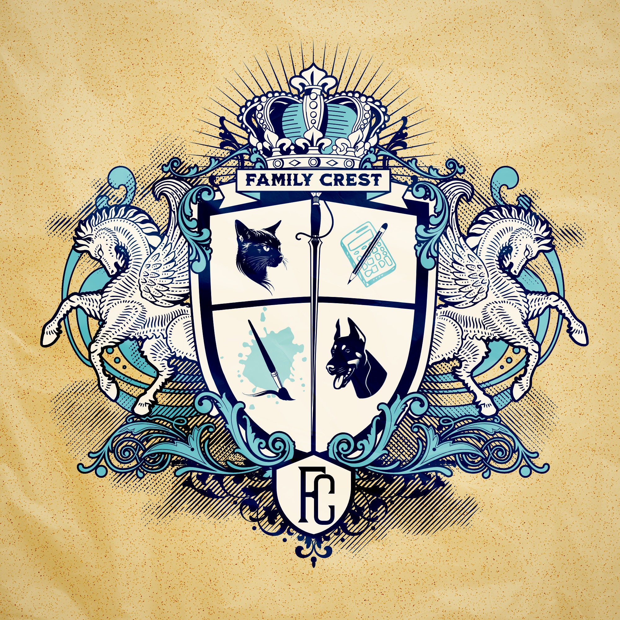 Family Crest Coat of Arms | Custom Logo Design | Family Crest - Etsy