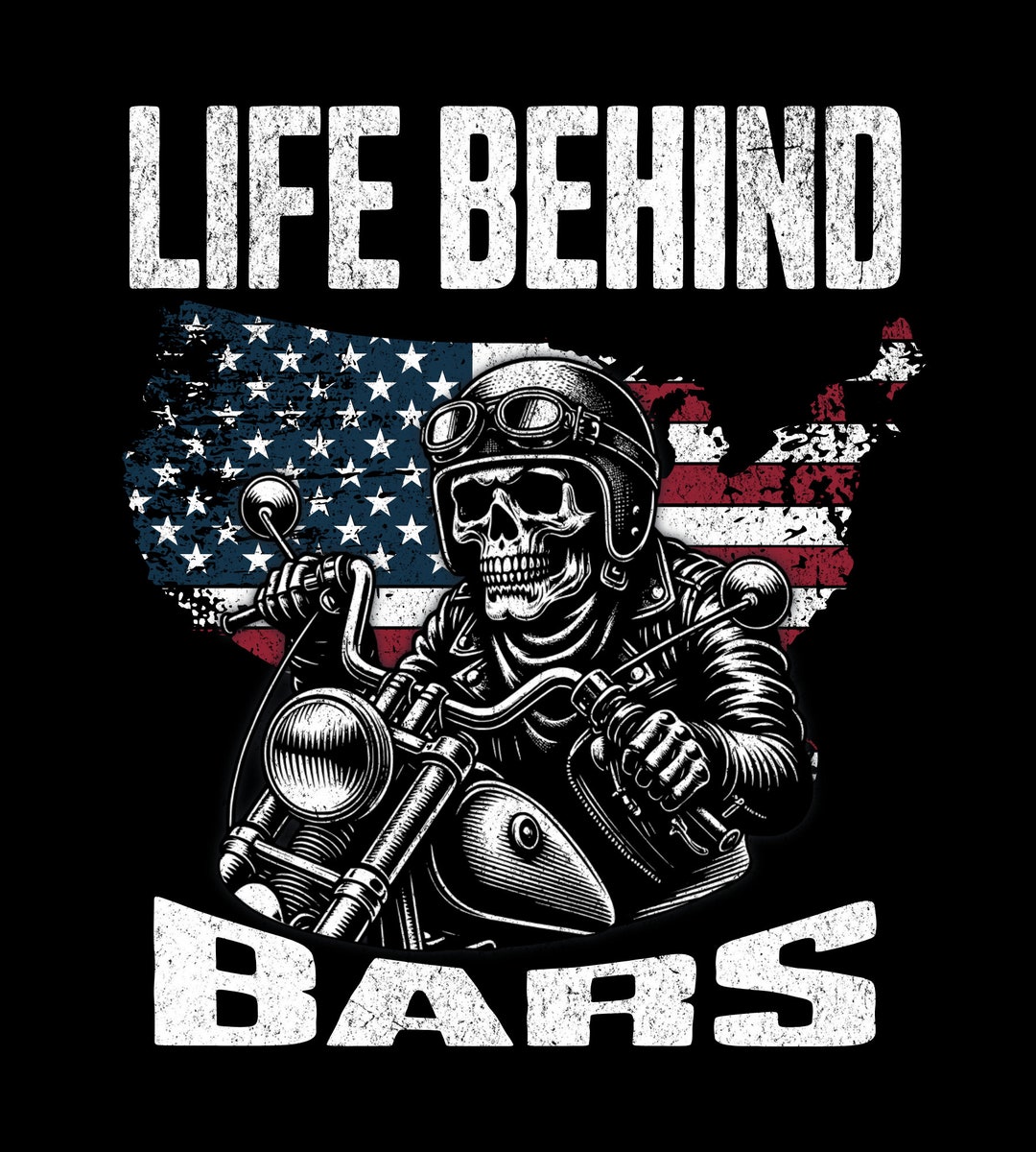 USA Life Behind Bars PNG | Skeleton American Biker PNG | Motorcycle ...