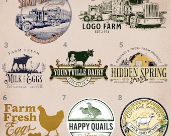 Custom Farm Logo | Ranch Logo Design | Professional Logo | Vintage ...