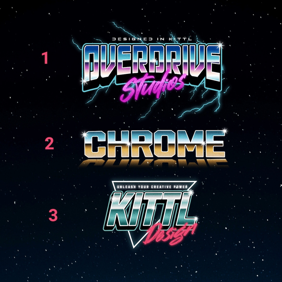 Retro 80's Style Chrome Logo ,custom Digital Y2K Logo,2000s Digital ...