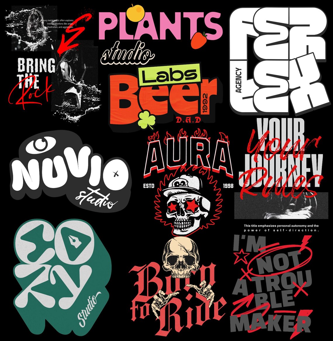 Streetwear Typography PNG Designs: 120+ Bold Style Graphics (digital ...