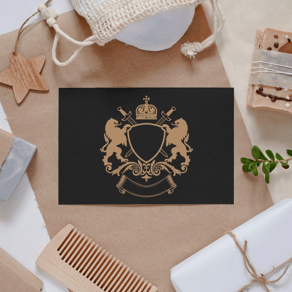 Shield With Lion, Crown, and Swords SVG. Family Crest Logo. Coat of ...