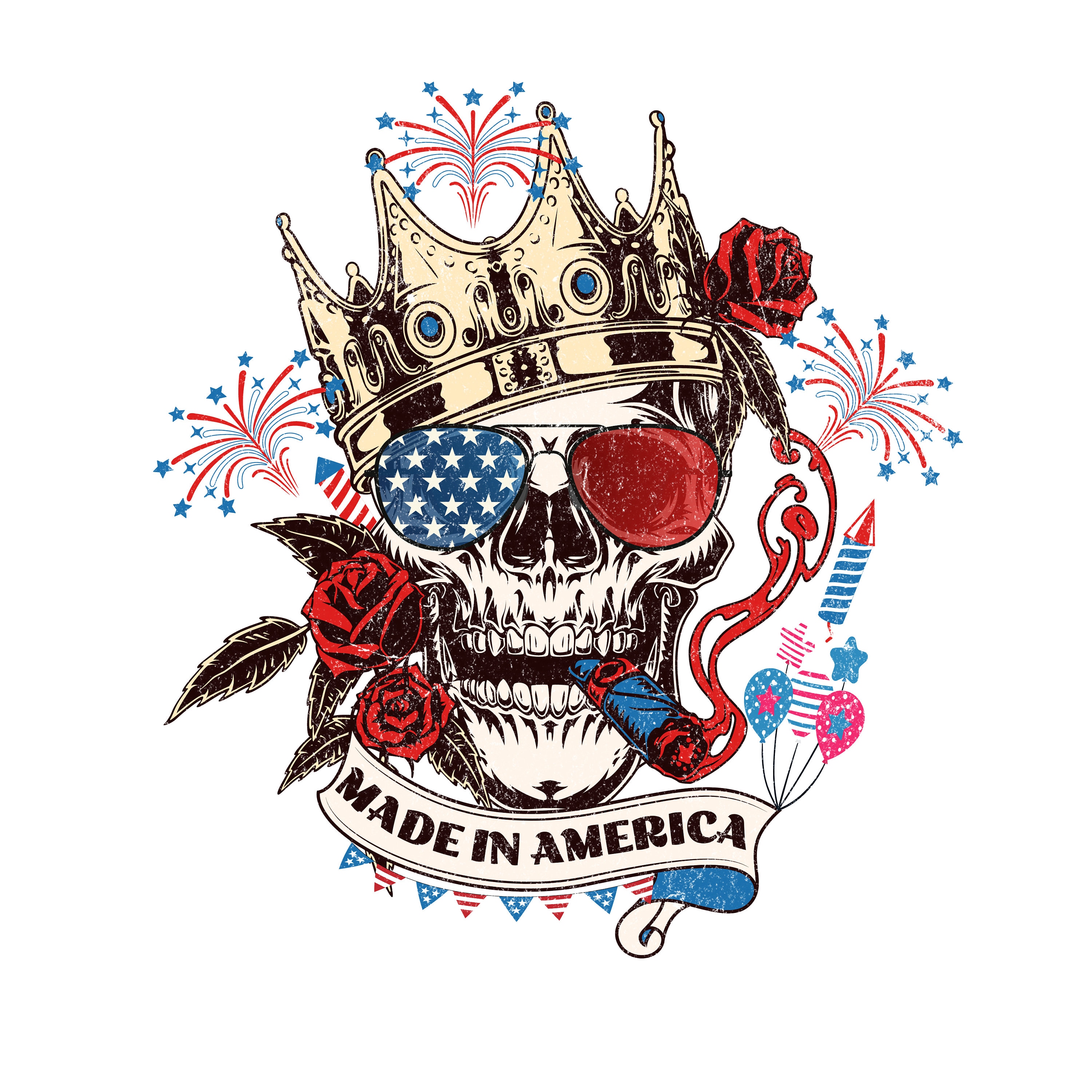 Made in America, 4th of July, Skull, American Png - Etsy