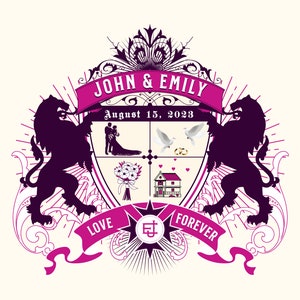 Family Crest Plaque, Wedding Family Crest, Coats of Arms, Wall Hanging ...