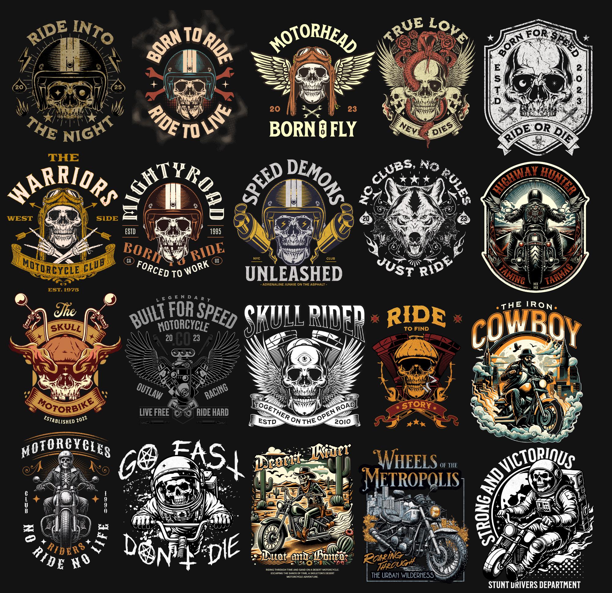 Biker Streetwear PNG Designs, Motorcycle Graphics Bundle (digital ...