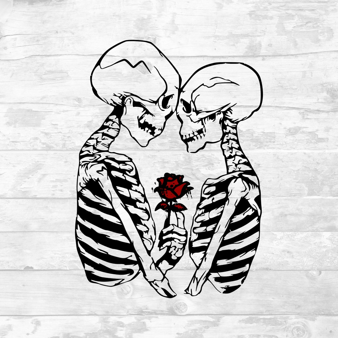 Funny Skeleton Valentine Png - Skeleton Romance Svg - Skeletons in Love ...