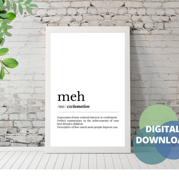 Meh Print - Etsy